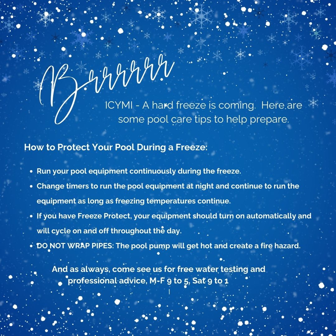 Protecting Your Pool Equipment during a Freeze | Sabine Pools